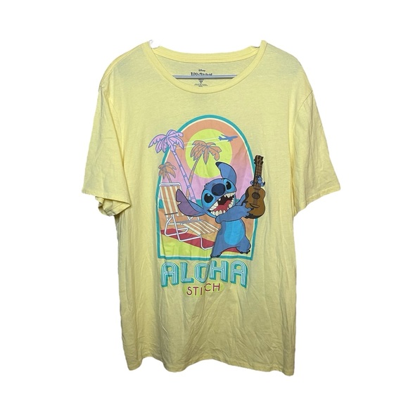 Disney | Tops | Disney Lilo And Stitch Yellow Stitch Graphic Tee Xl ...